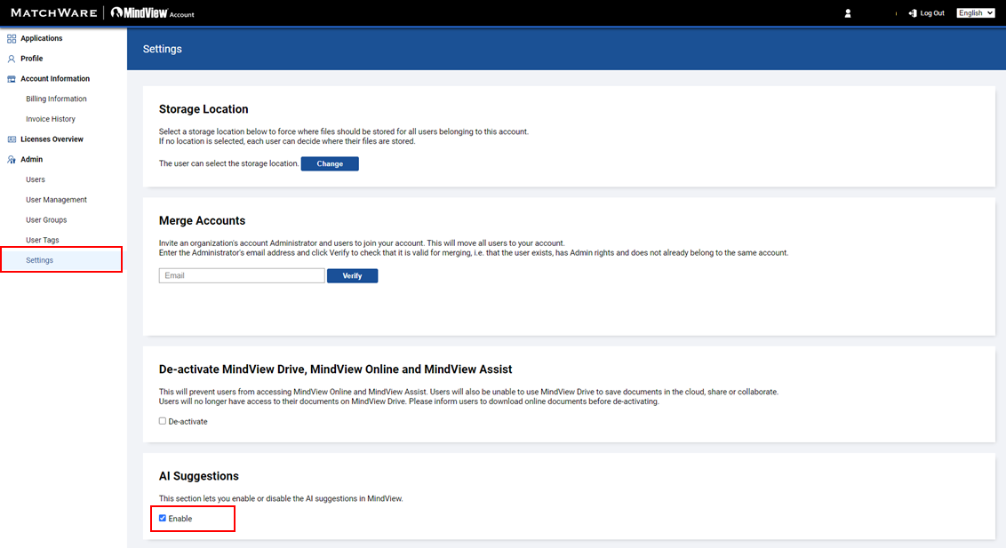 How do I disable the AI functionality in MindView? - MatchWare FAQ